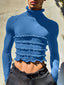 Mens Ruffle Collar Fitted Knit Long Sleeve T-Shirt SKUK83092 – INCERUNMEN