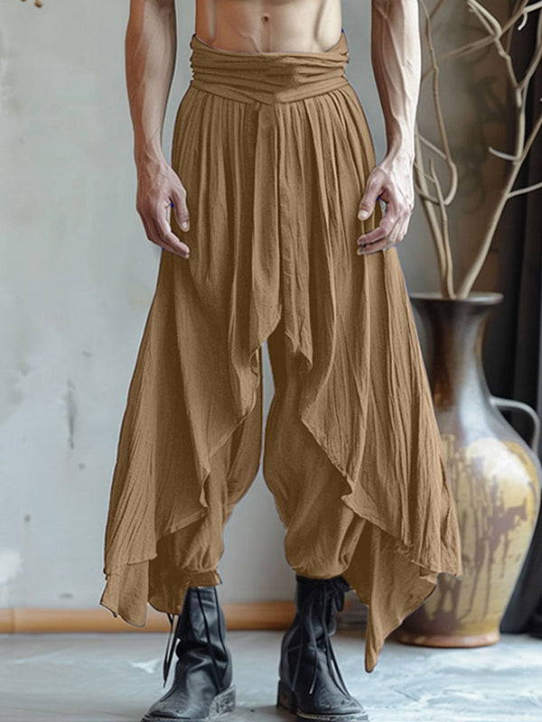 Mens Deconstructed Solid Color Layered Pant SKUK80509 – INCERUNMEN