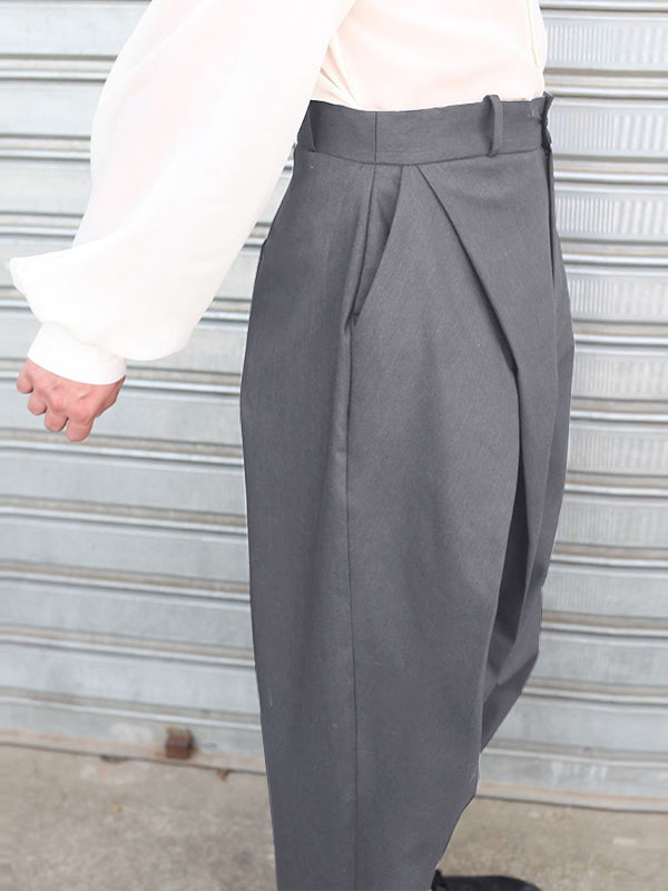 Mens Plain Cross Pleated Pants SKUJ14195 – INCERUNMEN